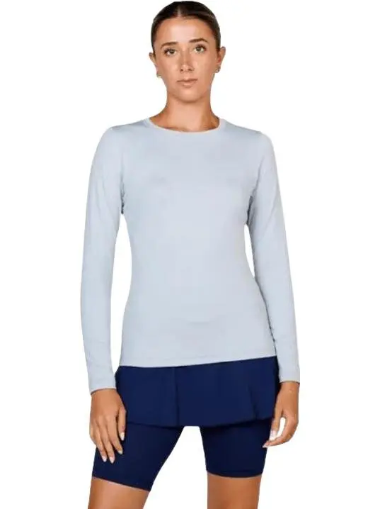 SOFIBELLA Long Sleeve Tennis Shirt - Stone