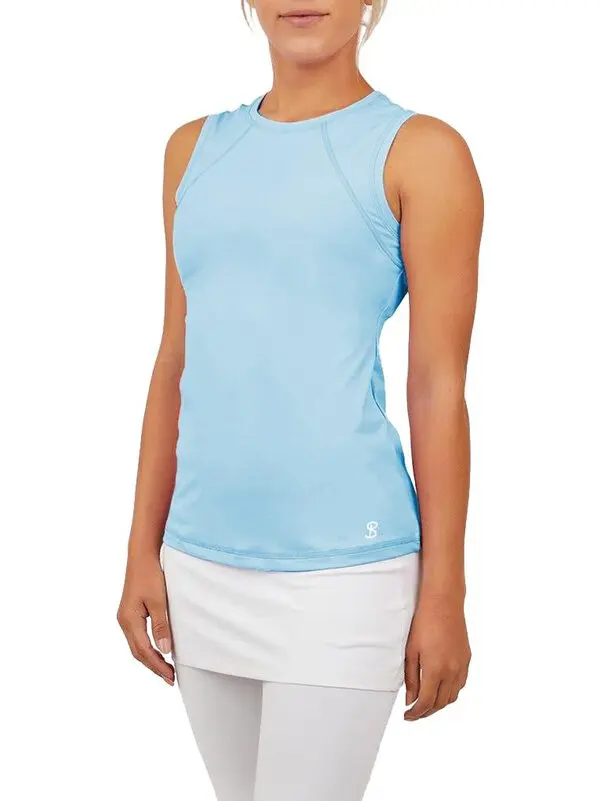 SOFIBELLA Sleeveless Tennis Shirt - Cloud