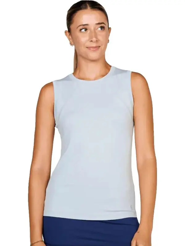 SOFIBELLA Sleeveless Tennis Shirt - Stone