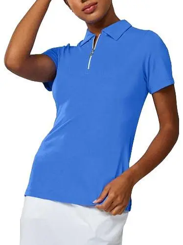 SOFIBELLA Short Sleeve Golf Polo - Valley Blue