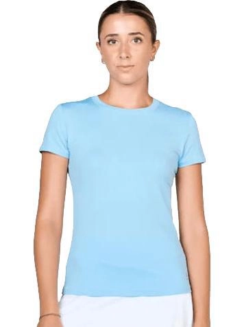SOFIBELLA Short Sleeve Tennis Shirt - Cloud
