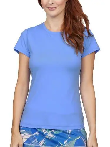 SOFIBELLA Short Sleeve Tennis Shirt - Periwinkle