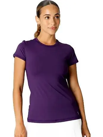 SOFIBELLA Short Sleeve Tennis Shirt - Plum
