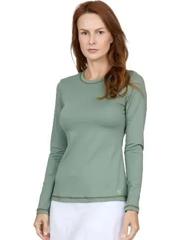 SOFIBELLA Long Sleeve Tennis Shirt - Army