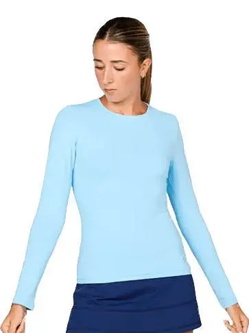 SOFIBELLA Long Sleeve Tennis Shirt - Cloud