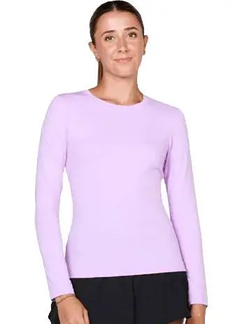 SOFIBELLA Long Sleeve Tennis Shirt - Lavender