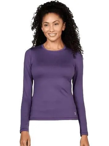 SOFIBELLA Long Sleeve Tennis Shirt - Plum