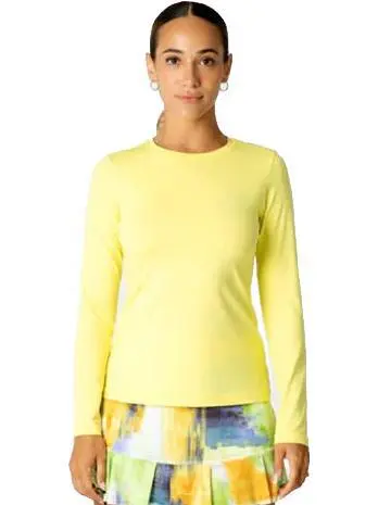SOFIBELLA Long Sleeve Tennis Shirt - Sunshine