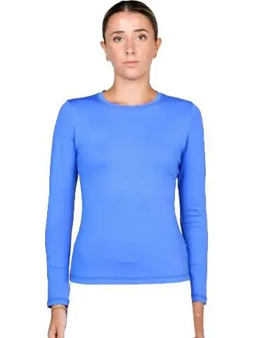 SOFIBELLA Long Sleeve Tennis Shirt - Valley Blue