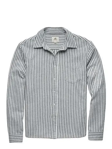 SURFSIDE SUPPLY CO. Brian Twill Stripe Shirt - Navy