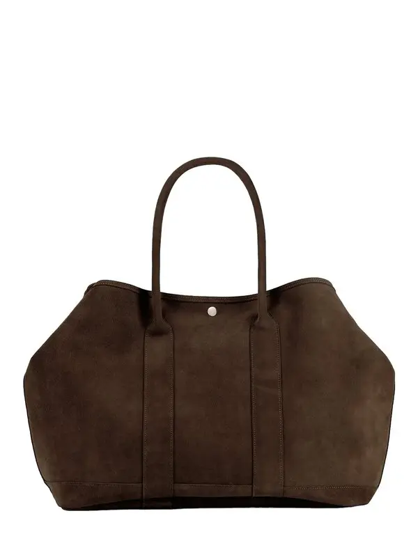 EZRA ARTHUR Audrey Xl Tote Bag In Nubuck Suede Leather - Cocoa