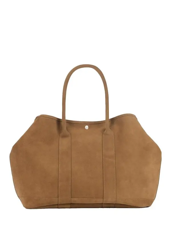 EZRA ARTHUR Audrey Xl Tote Bag In Nubuck Suede Leather - Sand