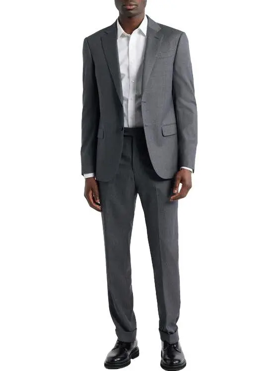 Emporio Armani Grey Nailhed Virgin Wool Suit - Graphite