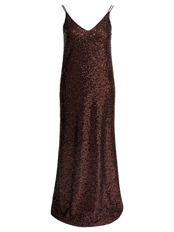 SEMPER Long Sequined Dress - Brown
