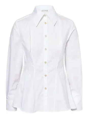 Palmer//harding Contour Pleated Cotton-poplin Shirt - White