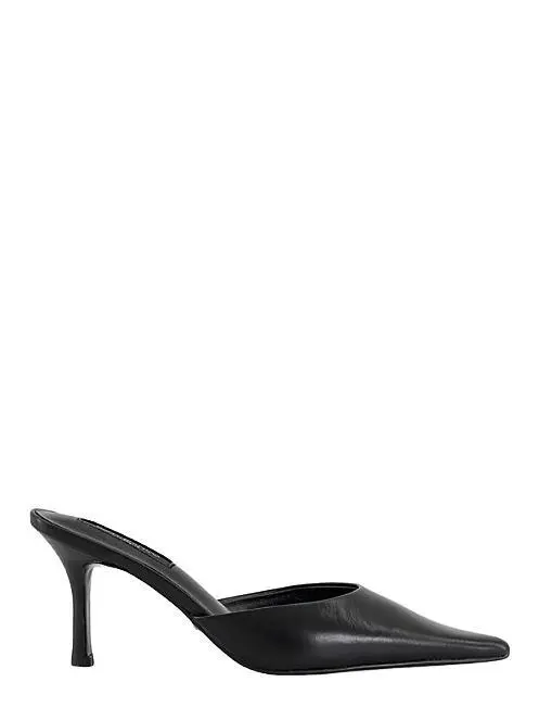 TONY BIANCO Sicily Leather Heeled Mules - Black Leather