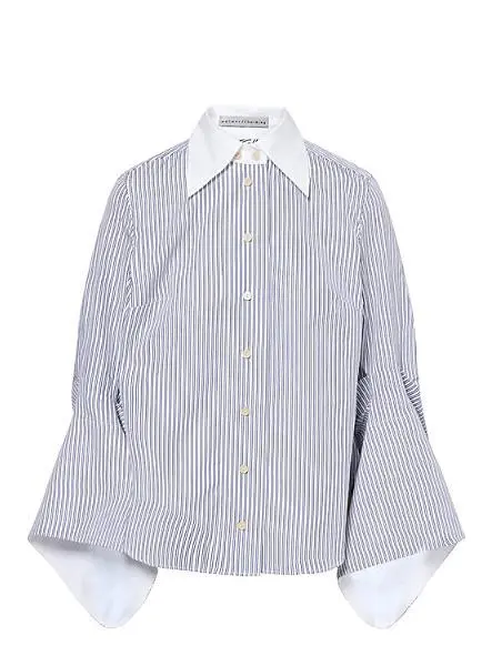 Palmer//harding Intention Stripe-pattern Cotton-poplin Shirt - Navy