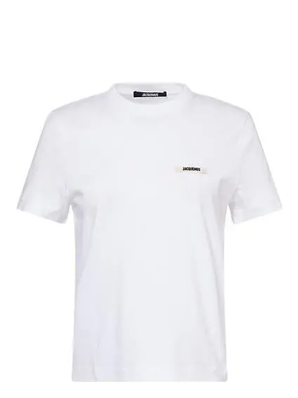 Jacquemus Grosgrain-logo Cotton-jersey T-shirt - White