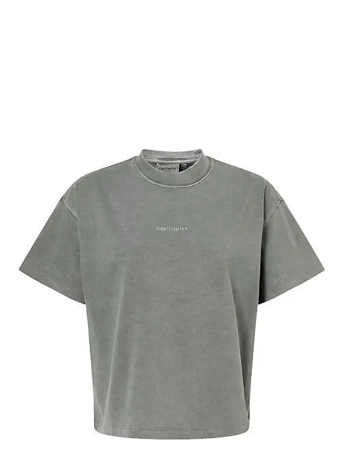 Carhartt Work In Progress Logo-embroidered Cotton T-shirt - Graphite