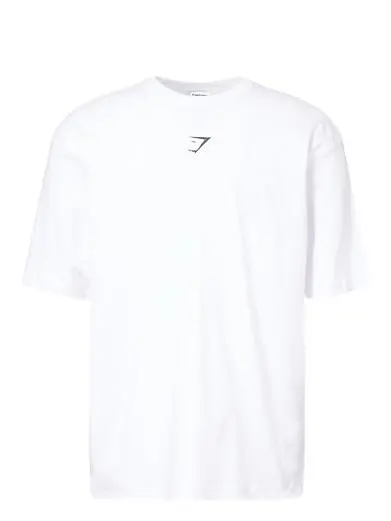 GYMSHARK Power Brand-print Stretch-cotton T-shirt Xxl - White