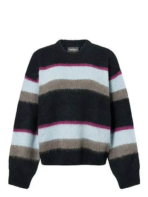 Carhartt Work In Progress Merlin Striped Alpaca-blend Knitted Jumper - Sundling Stripe, Citadel