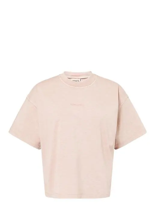 Carhartt Work In Progress Benton Logo-embroidered Cotton T-shirt - Glassy Pink