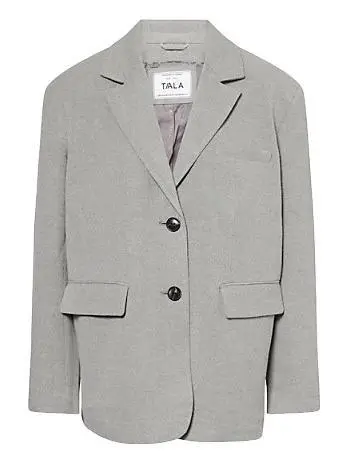 TALA Single-breasted Oversized Woven Blazer - Grey
