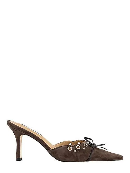 TONY BIANCO Shae Suede Heeled Mules - Espresso Suede