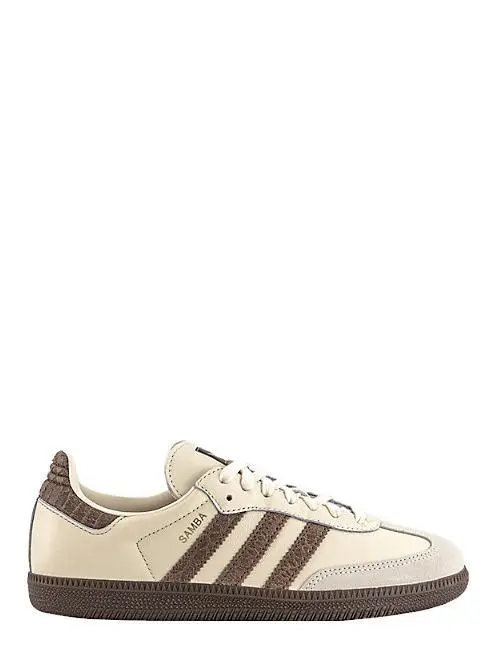Adidas Samba Og Leather Trainers - Snake Print Cream White