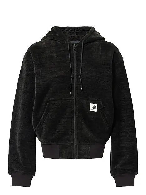 Carhartt Work In Progress Active Sweat Hooded Velour Jacket - Black