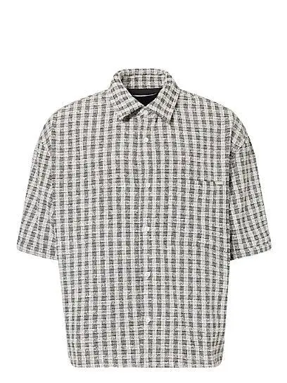 NAHMIAS Jacquard Short-sleeves Woven Shirt - Black White