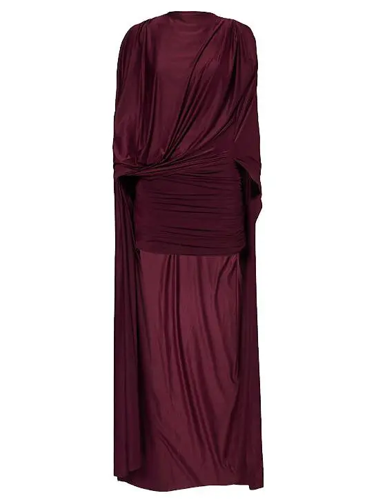 DEME Alexandra Draped Mini Dress - Aubergine