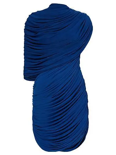 DEME Alenna Draped Mini Dress - Cobalt
