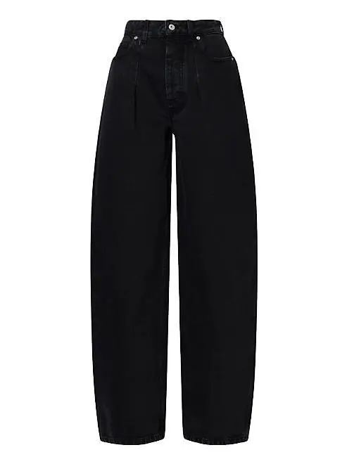 Jacquemus Le Denimes Ovalo Curved-leg Denim Jeans - Black