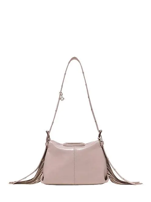 Maje Patent Leather Shoulder Bag - Mastic Beige