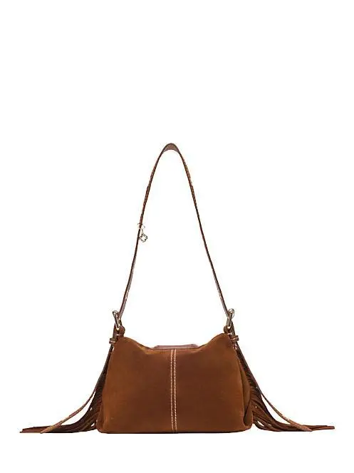 Maje Miss M Mini Suede Shoulder Bag - Brown