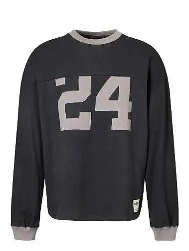 NAHMIAS Varsity Long-sleeves Cotton-jersey T-shirt - Black