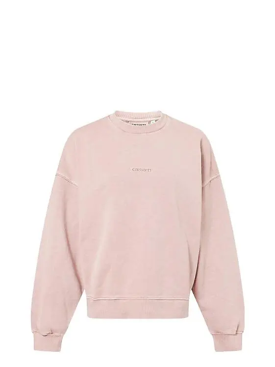 Carhartt Work In Progress Benton Logo-embroidered Cotton Sweatshirt - Glassy Pink