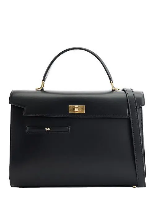ANYA HINDMARCH Mortimer Leather Top Handle Bag - Black