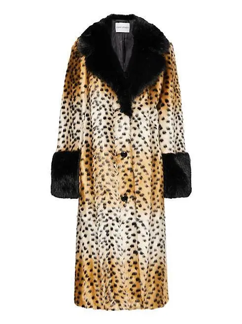 STAND STUDIO Filippa Pard-print Faux-fur Coat - Leo