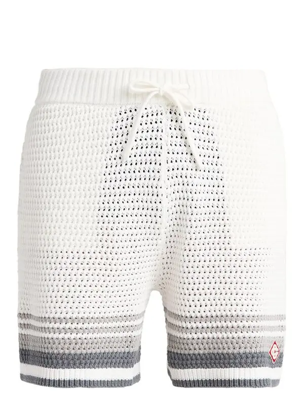 Casablanca Crochet Drawstring Shorts - White Gr