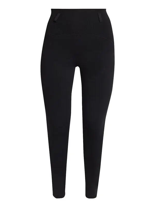 Alaïa High-rise Rib Yoke Leggings - Noir