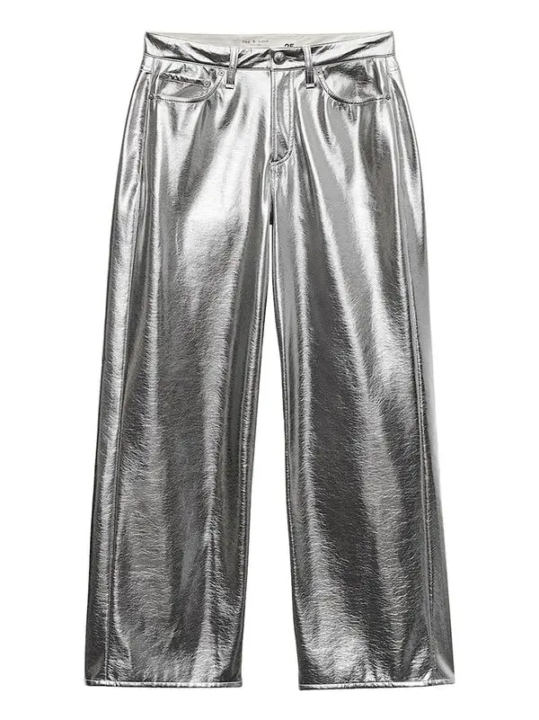 Rag & Bone Logan Metallic Faux-leather Jeans - Silver