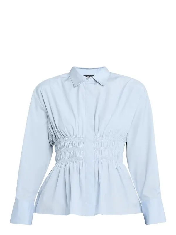 Rag & Bone Blythe Smocked Poplin Shirt - Light Blue