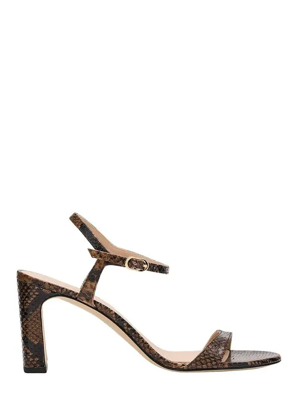 STUART WEITZMAN Babette Snake-embossed Sandals - Espresso