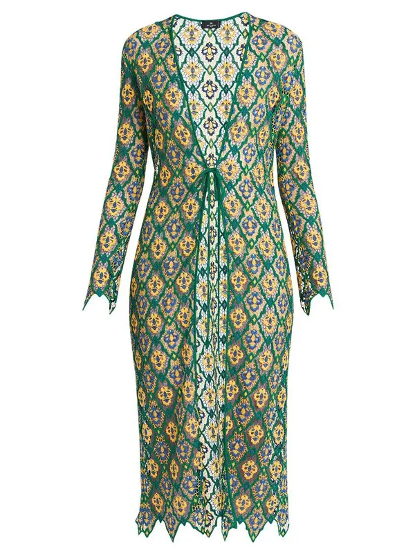 Etro Lace Knit Midi Cardigan Dress - Green 28