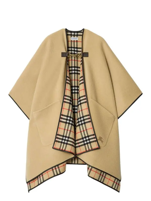 Burberry Check Cashmere Cape - Sand