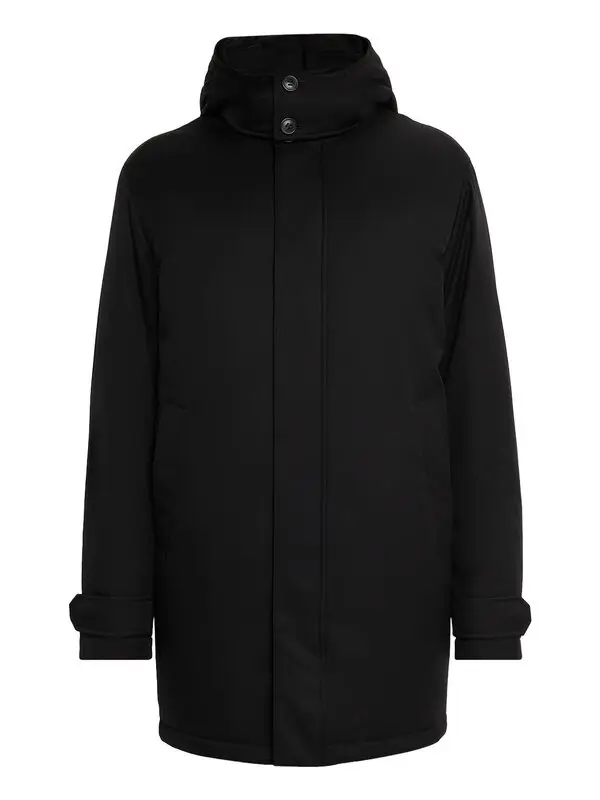 Zegna Padded Technical Parka Jacket - Black