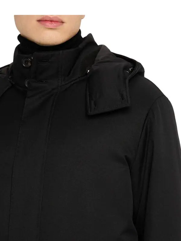 Zegna Padded Technical Parka Jacket - Black