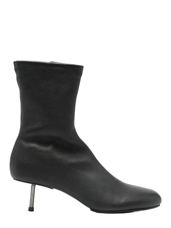 ST. AGNI Leather Heel Boots - Black